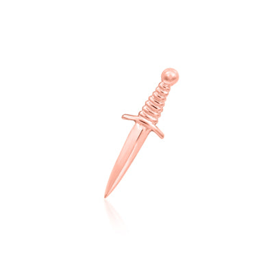 14k Gold Staring Dagger Threadless End – ARAKNA Body Jewelry