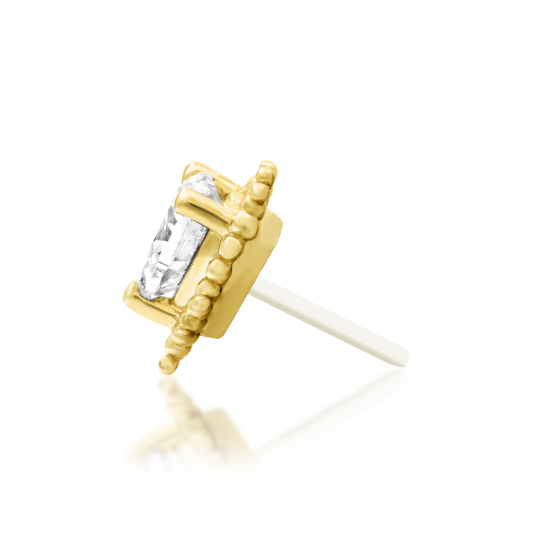 14K Gold Meet Cute CZ Threadless End – ARAKNA Body Jewelry